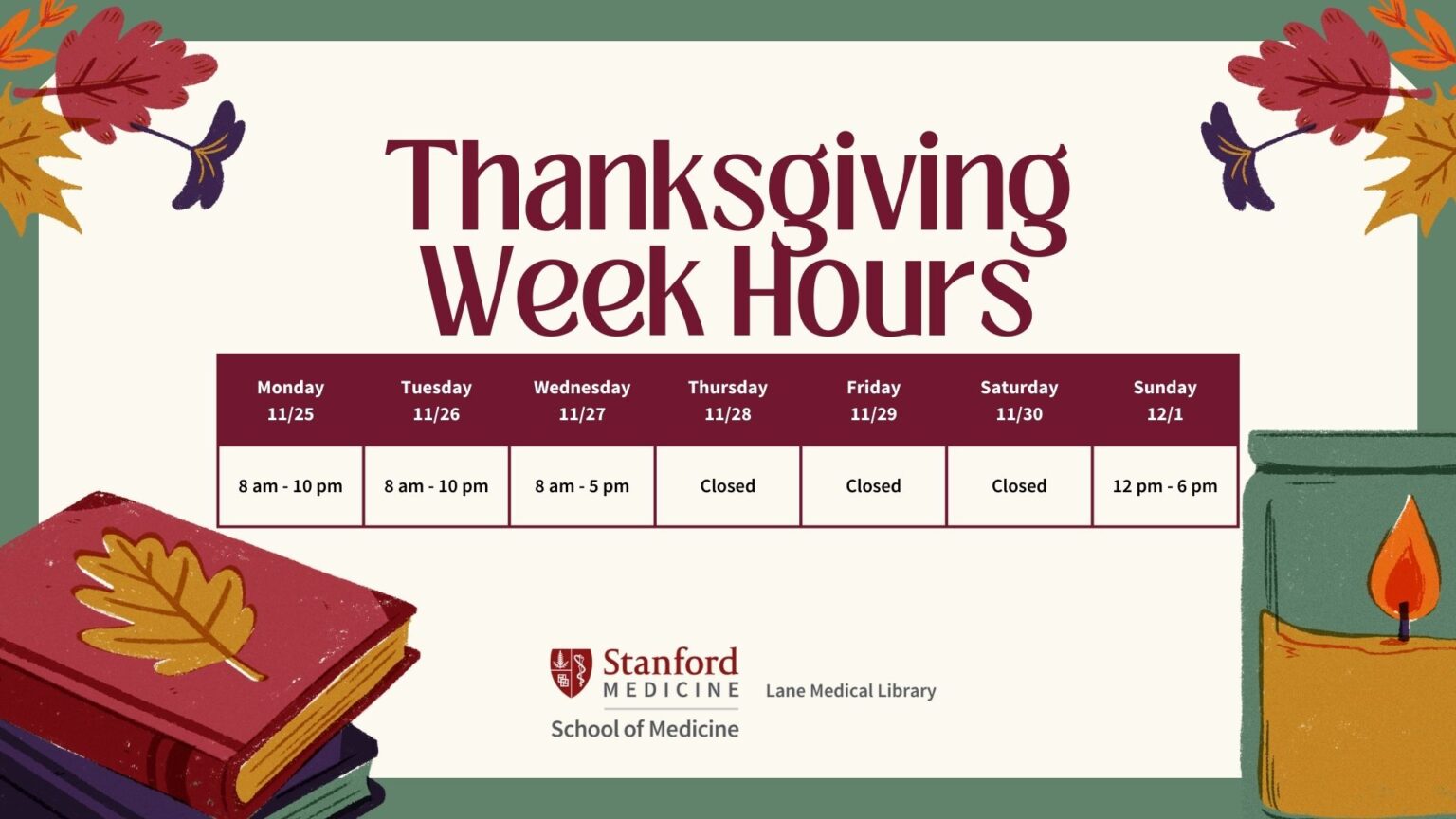 Announcing our Holiday Hours – 2024 | Lane Library Blog